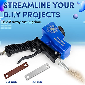 Sand Blaster Gun Kit,Portable Handy Sand Blasters,Sand Blaster Gun kit for air Compressor, for Cleaning Rust, Dirt, Paint, & Glass Etching DIY Projects.