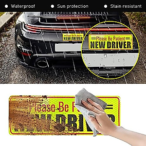 Ziciner 2 PCS Student Driver Magnet for Car, Reflective New Driver Vehicle Safety Signs, Please Be Patient Student Driver Magnet Decals, Beginner Safety Warning Bumper Magnet Signs (Style 7)