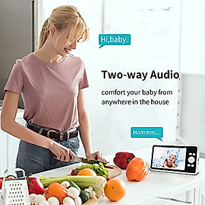 Sebikam Baby Monitor,5''LCD Display,Pan-Tilt-Zoom Video Baby Monitor with 1080P Camera and Audio, Night Vision, Two Way Talk,Temperature,5 Lullabies and 1000ft Range No WiFi for Baby/Elderly