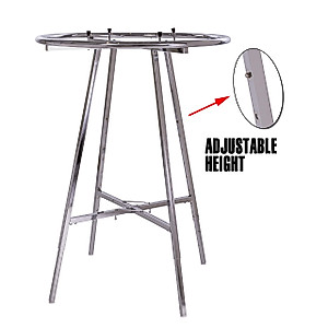 Round Chrome Rack For Clothes, Round Garment Rack, Display Retail Rack, Adjustable Round Rack, Adjustable Height, 36 Inches Diameter