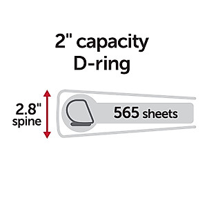 Office Depot® Heavy-Duty View 3-Ring Binder, 2" D-Rings, White, 49% Recycled, Pack of 4