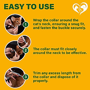 Natural Flea & Tick Collar for Cats - 12 Months Control of Best Prevention & Safe Treatment - Anti Fleas and Ticks Essential Oil Repellent (2 Pack)