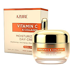 AZURE Vitamin C & Collagen Day Cream - Anti-Aging, Brightening Moisturizer - Reduces Fine Lines, Made in Korea - 50mL / 1.69 fl.oz.