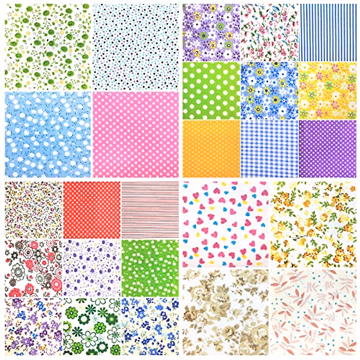 120 Pcs 4'' x 4'' Cotton Craft Fabric Bundle Squares,DIY Sewing Quarters Bundle,Precut Cotton Fabric Bundles for Precut Fabric,Quilting Fabric Bundles,DIY Sewing Quilting Scrapbooking