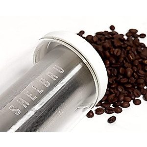 Shelbru Cold Brew System, 16.9 fl oz of Cold Brew Concentrate Maker, Interchangeable Brewer & Carafe w/ Borosilicate Glass