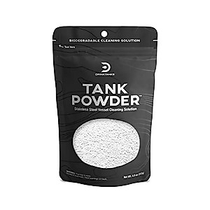 DrinkTanks 4 oz Tank Powder Bag 2-Pack (8 oz); All natural cleaner for stainless steel, plastic, silicone, growlers, & hydration packs; Biodegradable, residue free, & USA made
