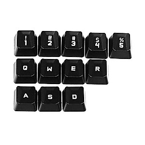 yue Performance Gaming keycaps Replacement for Romer-G Switch Logitech G310 G413 G613 G810 K840 G910 Mechanical Keyboard (Bump 12 Keys, Black)