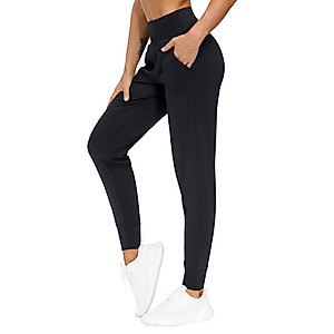 THE GYM PEOPLE Women's Joggers Pants Lightweight Athletic Leggings Tapered Lounge Pants for Workout, Yoga, Running (XX-Large, Black)