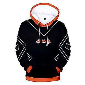 Fundy Merch Dream Team SMP 90s Pop Game Anchor Hoodie Long Sleeve Men Women Pullover Sweatshirt 3D Clothes (HJ04043,L)