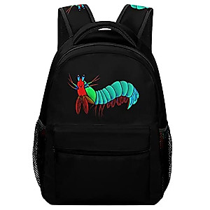 Colorful Mantis Shrimp Laptop Backpack Fashion Shoulder Bag Travel Daypack Bookbags for Men Women
