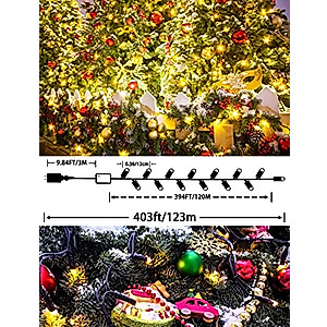 403ft Christmas String Lights Outdoor, 1000 LED Super Long String Lights with Remote 8 Modes & Memory Timer Green Wire Twinkle Fairy Lights Decor for Home Xmas Party Wedding Garden