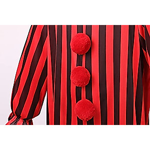 yolsun Clown Costume for Kids with Wig Scary Halloween Dress Up (10-12 Years) Red/Black