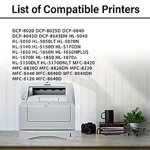 Compatible 1-Pack TN530 TN-530 Toner Cartridge Black Replacement for Brother DCP-8020 8025D 8040 8045D 8045DN HL-5040 HL-5050LT 5070N 5140 5150D 5170DN 1650 1650N Printer Toner Cartridge