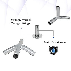Simond Store Canopy Fitting 3 Way 6 Pc, 4 Way 3 Pc, Footpad 6 Pc, 1-3/8 inch Diameter High Peak Connectors for Carport Frame Boat Shelter Outdoor Canopies Party Tents Garage Batting Cage Garden Shade