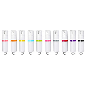 POM Pepper Spray Flip Top Keychain - Maximum Strength OC Spray Self Defenes - 25 Bursts, 10ft Range - Accurate Stream Pattern