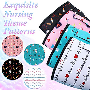 CHENGU 4 Pieces Nursing Gifts Reusable Sleeves Cup Cover Holder Tumbler Cup Drinks Sleeve with Handle for Nurse Birthday Christmas, Neoprene Insulated for 30 oz Cold Hot Beverages (Cute Style)