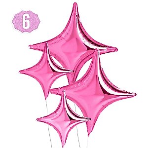 xo, Fetti Pink Sparkle Foil Birthday Balloon - 6 pc | Bday Party Decorations, Bachelorette, Graduation, Bachelorette, Wedding, Photo Booth