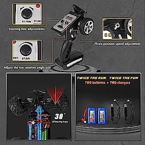 FUUY Brushless Fast RC Cars for Adults Remote Control Car Boys 8-12 1:16 Max 45mph 72KMH with Two Batteries RTR Off Road Hobby Drift Waterproof High Speed RC Truck Electric R/C Vehicle RC Buggy Kids