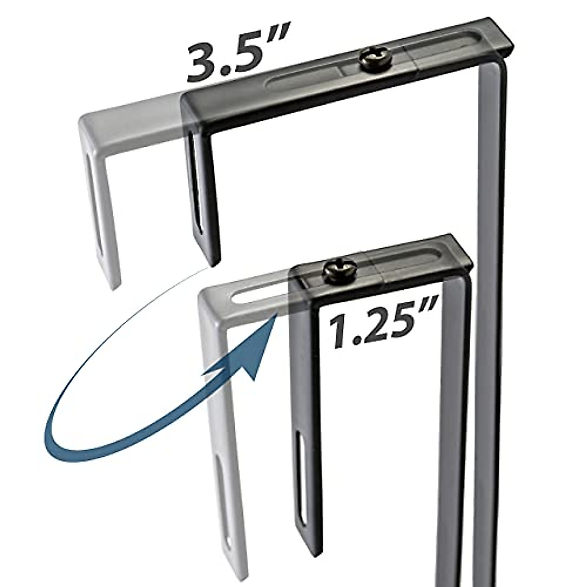Officemate Universal Partition Hanger Set, Adjusted to fit panels with 1 1/4 inch to 3 1/2 inch thickness, Metal Black (21460)