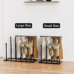 pickpiff Free Standing Shoe Racks - Black Metal Boot Rack for Dorm Room, Closet, Entryway, Bedroom, Patio Outdoor, Hallway, Black , Shoe Storage Fit for 6 Pairs