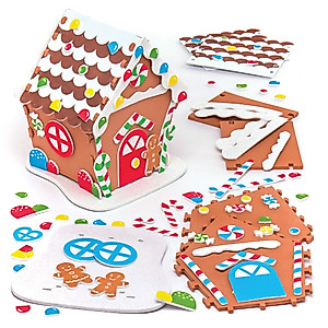 Baker Ross AR698 Gingerbread House Kits - Pack of 2, Decorate and Display for Christmas Decorations, Ideal Kids Arts and Crafts Project