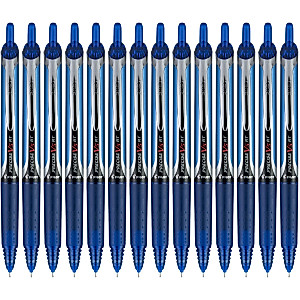 Pilot, Precise V5 RT Refillable & Retractable Rolling Ball Pens, Extra Fine Point 0.5 mm, Blue, Pack of 14
