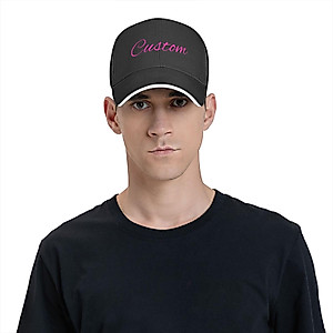 Generic Custom Baseball Cap Personalized Baseball Cap Custom Baseball Hat with Text Logo Design Your Own Custom Hats for Men Women Black