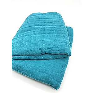 Cute New York Premium Cotton Muslin Swaddle Blankets for New Born Boys Girls (Lake)