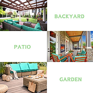 Mixweer 14 Pcs Outdoor Cushion Slipcovers Replacement Furniture Chair Seat Patio Cushion Covers Slipcovers with Zipper and Tie for Outdoor Patio Furniture Sofa Couch