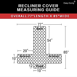 Easy-Going Recliner Sofa Slipcover Reversible Sofa Cover Water Resistant Couch Cover Furniture Protector with Elastic Straps for Pets Kids Children Dog Cat (Recliner, Gray/Light Gray)