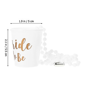 jojofuny Bachelor Party Chain Plastic Wine Cup Necklace Bridal Shot Glasses Party Chain Wine Cup Bachelorette and Bride Shot Glass Necklace Decor Prop ( White )