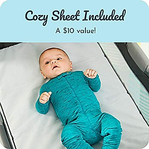 Century Travel On 2-in-1 Compact Playard with Bassinet, Playpen with Sheet Included, Metro