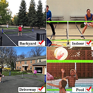 Pickle Ball Replacement Net 22ft x 3ft for Indoor and Outdoor Fits for Most Free-Standing Pickle Ball Frame Come with 4 Outdoor Pickle Balls (Net Only)