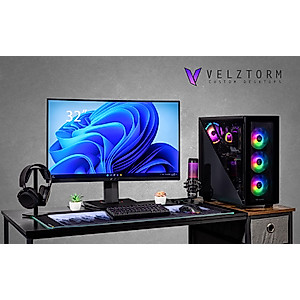 Velztorm Black Gladio CTO Gaming PC (Liquid Cooled AMD Ryzen 9 5900X, 32GB DDR4, 1TB PCIe SSD + 2TB HDD (3.5), GeForce RTX 3070 8GB, AC WiFi, 750W PSU, RGB Light, Win10H)