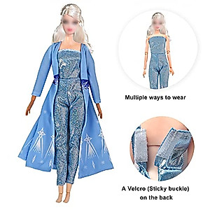 Frozzens Doll-Clothes Dresses for Girls - Fits 11.5 Inch Barbi Doll Clothes and Accessories Including 6 Set Princess Snowflake Queen Gown Costume Outfits - Frozzens Toys for Girls Gift
