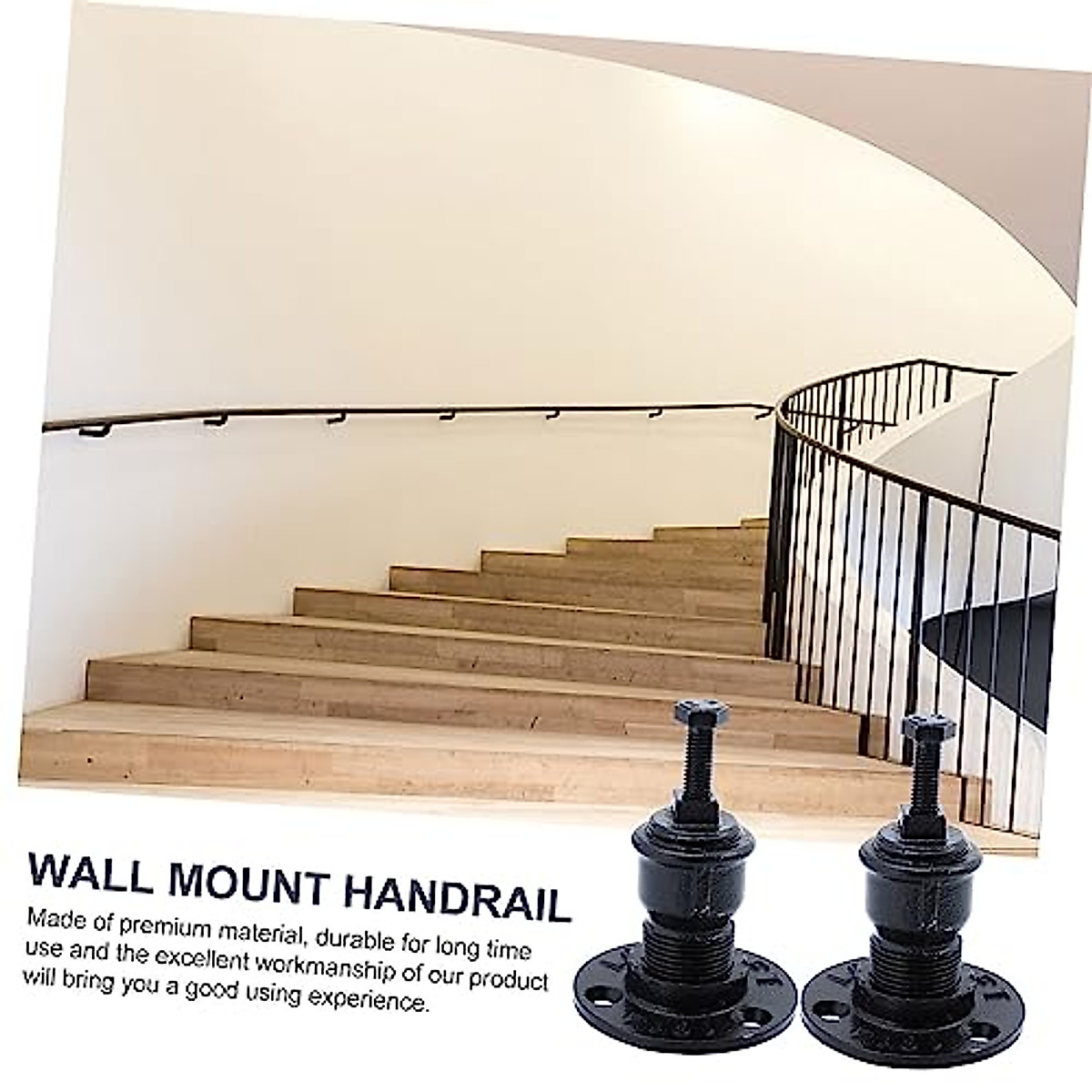 BETOOKY 2pcs Stair Bracket Staircase Brackets Handrail Holder Rail Support Bracket Wall Rail Bracket Railing Holder L Brackets for Shelves Handrail Bracket Metal Accessories Iron