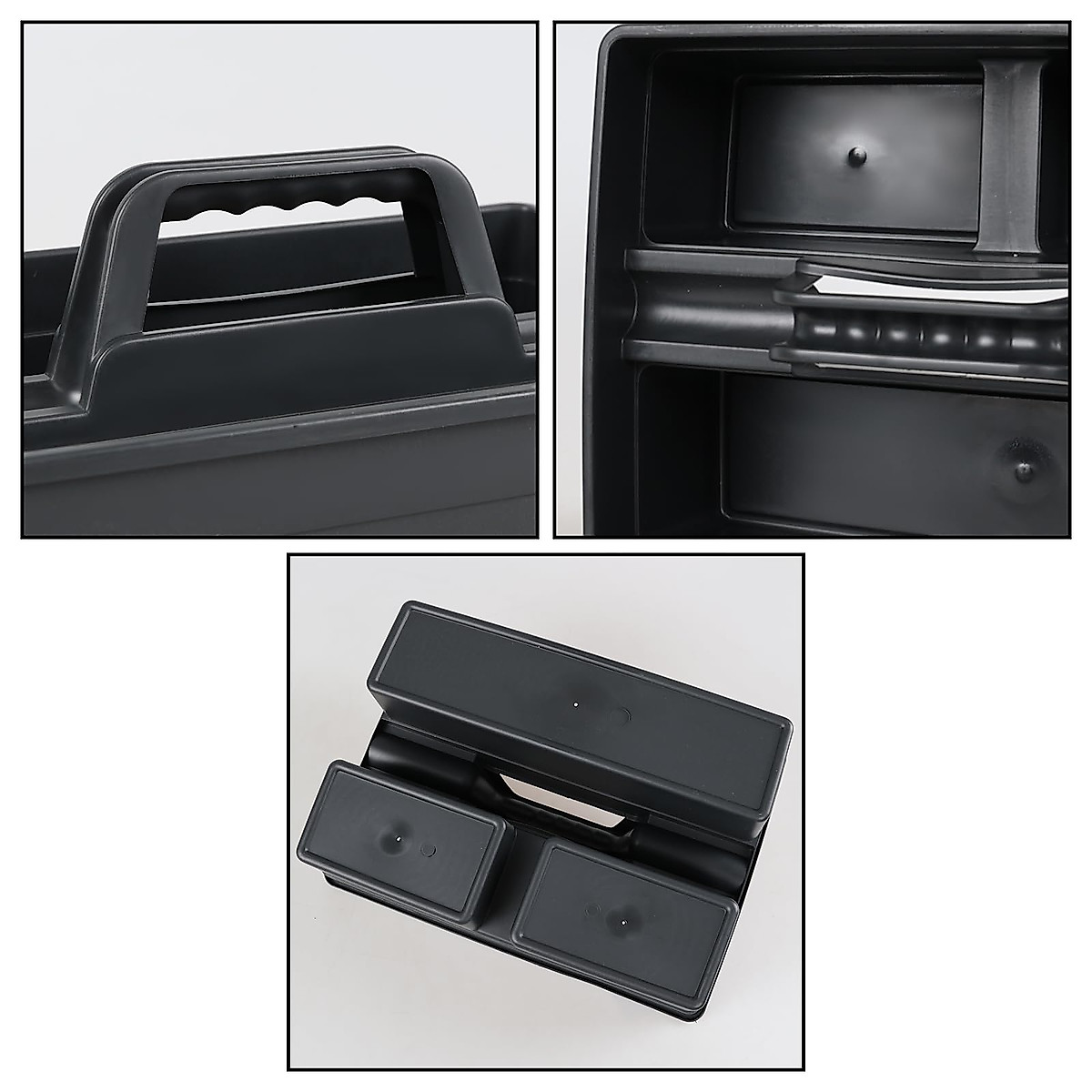 Morcte 6 Pack Plastic Cleaning Supply Caddy, Cleaning Carry Caddy Organizer with Handle, Gray