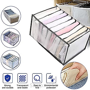 6 Packs Clothes Drawer Organizer,Closet Organization,Clothes Organizer for Folded Clothes,Mesh Separation Box for Thin Jeans,Foldable Closet Drawer Storage Box,for Thin Jeans,Pants,T-Shirts,Leggings