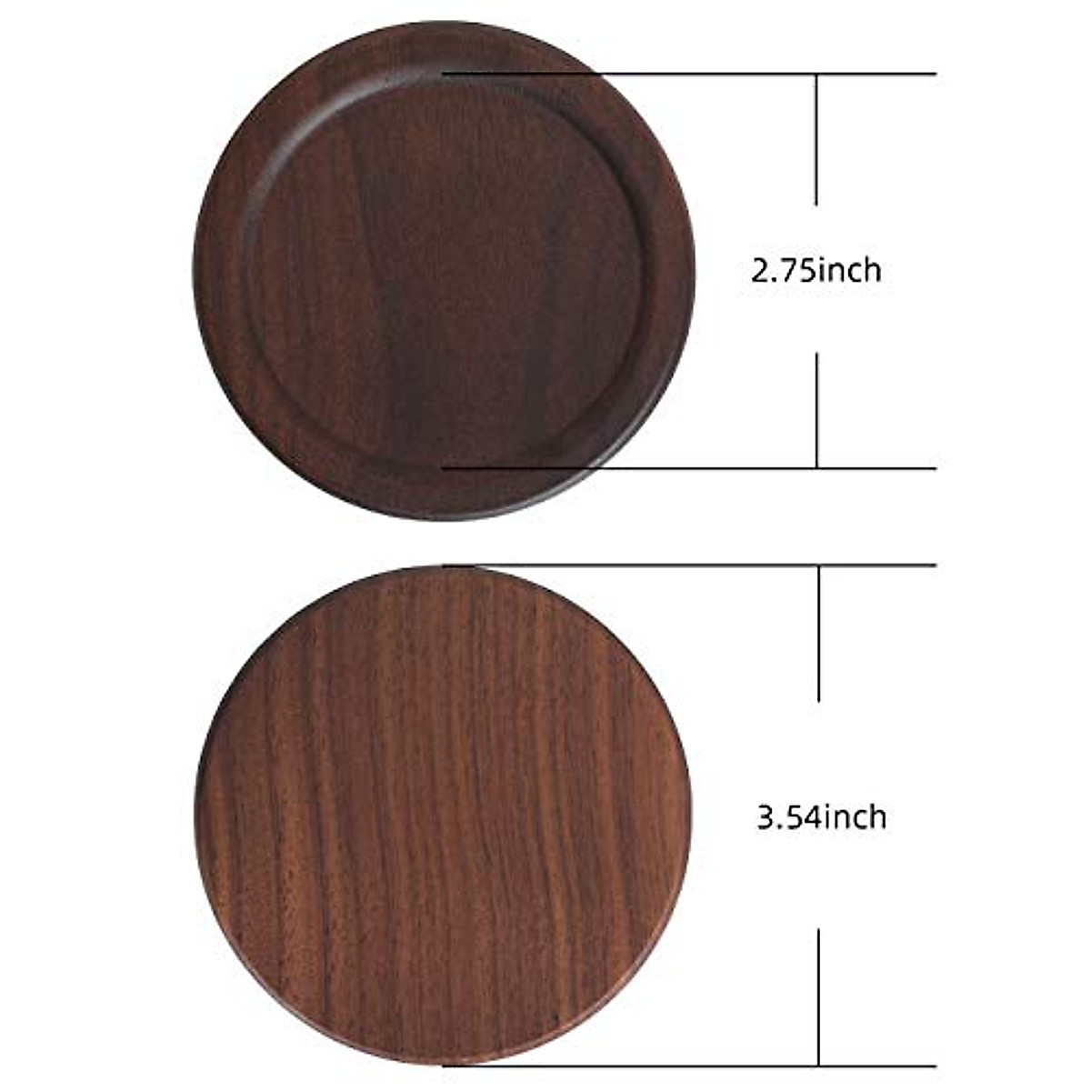 100% Natural Wood Coaster,Coffee Coaster, Beer Coaster.Walnut Dark Wood Coaster, 7-Piece Coaster Set, Holder Included (Black Walnut)