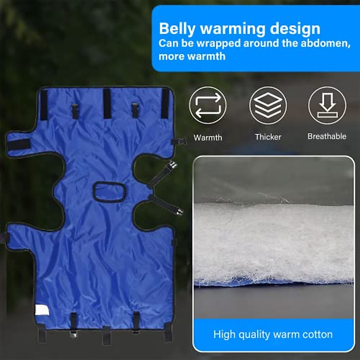 Calf Warm Clothes Calf Saver Coat Blanket for Keep Cow Warming Thickened Belly Protection Windproof Large Size Blue(70-130KG) (Large)