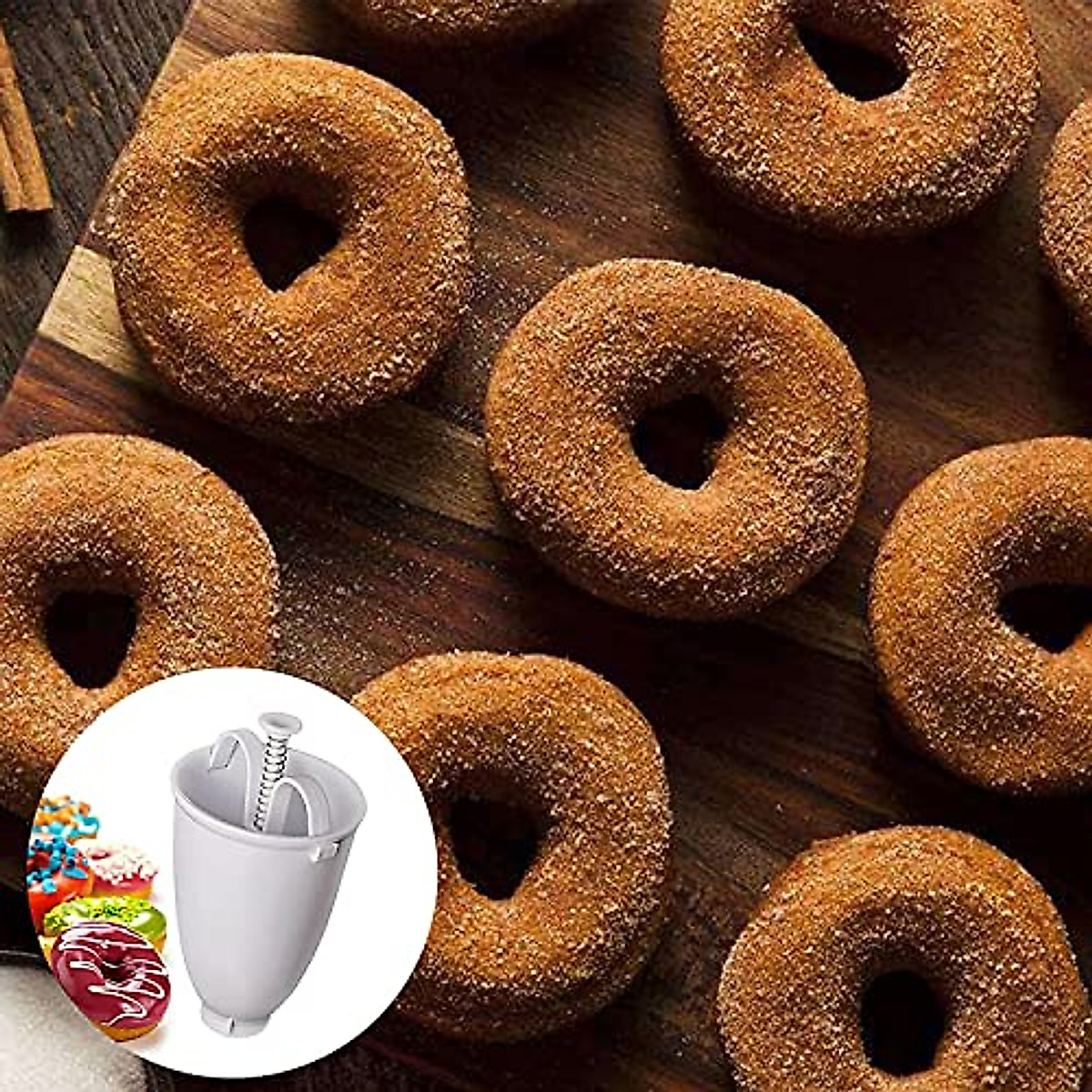 One hand Donut Maker Manual Donut Maker Plastic Doughnut Machine Mold Biscuit Donut Maker Donut-Depositor Made Waffle Dispenser Donut Kitchen Pastry Making Bake Ware DIY Baking Tool (1 PCS, White)
