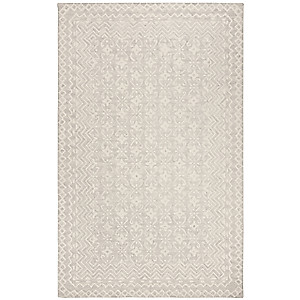 Safavieh Blossom Collection Area Rug - 9' x 12', Grey & Ivory, Handmade Wool, Ideal for High Traffic Areas in Living Room, Bedroom (BLM114F)