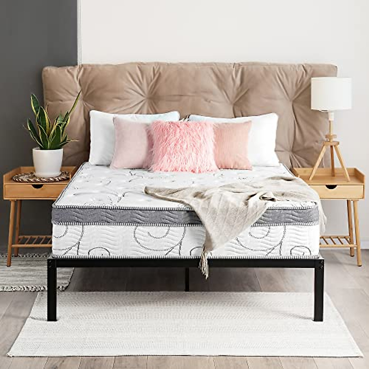 Olee Sleep 12 in Pegasus Euro Box Top Spring Mattress Queen 12SM01Q