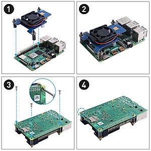 GeeekPi PoE HAT for Raspberry Pi 4, Support IEEE 802.3af or 802.3at PoE Standard, with Cooling Fan 30x30x7mm for Raspberry Pi 4 Model B / 3B+ 3B Plus