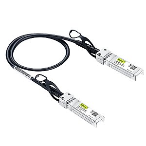 10Gtek 1.25G SFP DAC Twinax Cable - Gigabit Passive Direct Attach Copper Twinax SFP Cable for Cisco SFP-1GBASE-CU0.5M, Ubiquiti UniFi, Fortinet, Netgear, TP-Link and More, 0.5-Meter(1.6ft)