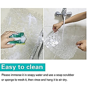 Coopay Kitchen Sink Mat Pebble Sink Mat PVC Eco-friendly Kitchen Adjustable Stainless steel/Porcelain Dish Drying Pad Sink Protector for Bottom of Kitchen Sink, 15.8 x 11.8 inches (2 Pack, Clear)