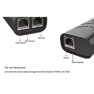 AIGWS 3 Port 10/100/1000M PoE Extender Switch 1 in 2 Out, Unmanaged Power Over Ethernet Repeater, IEEE 802.3 af for Security PoE IP Camera, VoIP Network (Gigabit)