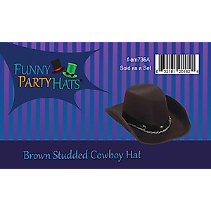 Funny Party Hats Brown Felt Cowboy Hat for Kids and Babies - Western Party Hat - One Size Fits Most