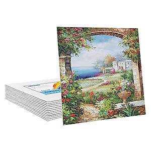 FIXSMITH Canvas Boards for Painting 10x10 Inch, Super Value 12 Pack White Blank Canvas Panels, 100% Cotton Primed, Painting Art Supplies for Professionals, Hobby Painters, Students & Kids