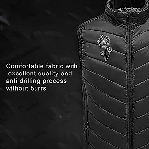 ysgfhgjw Black Of Friday Fleece Heated Vest For Men Women, 4 Heating Zones, Lightweight Outdoor Heating Vest (Battery Pack Not Included) Black M